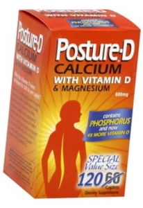Posture-D Calcium (600mg) with Vitamin D & Magnesium - 120 Caplets