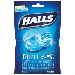 Halls Drops, Ice Peppermint - 30 Drops
