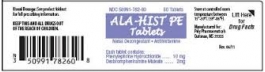 Ala Hist PE Allergy Tablets- 60ct