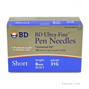 BD Ultra-Fine Pen Needles 31 Gauge, 5/16" (Short), 100 Needles