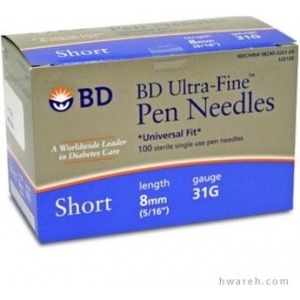 BD Ultra-Fine Pen Needles 31 Gauge, 5/16" (Short), 100 Needles