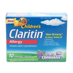 Claritin Children's 24 Hour Allergy Relief Chewable Tablets Grape - 10ct