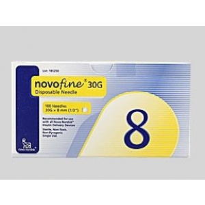 NovoFine Pen Needles 30G 1/3"-8mm (Box of 100)