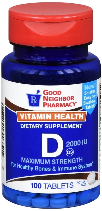 Buy GNP Vitamin D 2000 IU Tablets 100ct Online - HealthWarehouse