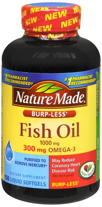 Buy Nature Made Burp-less Fish Oil, 1000 Mg, 300 mg Omega-3, 150 Liquid ...
