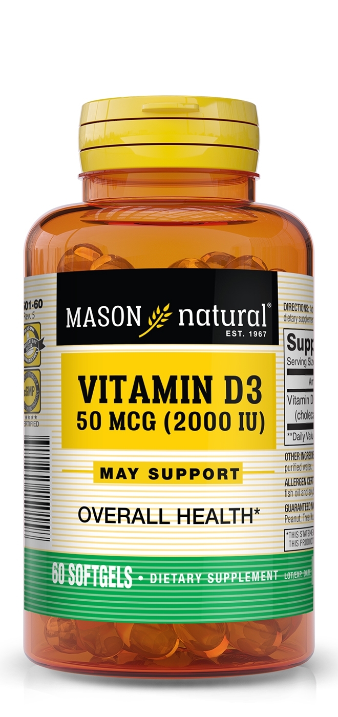 Buy Mason Vitamin D3, D2000 Iu, Softgels, 60ct Online - HealthWarehouse
