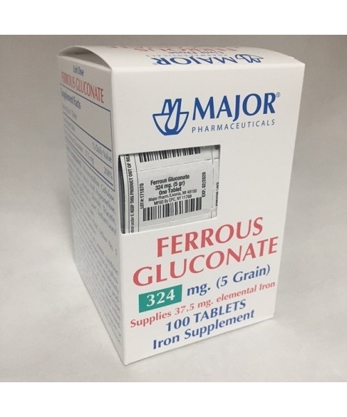 Buy Major Ferrous Gluconate Tablet (Unit Dose) 324mg - 100ct Online ...