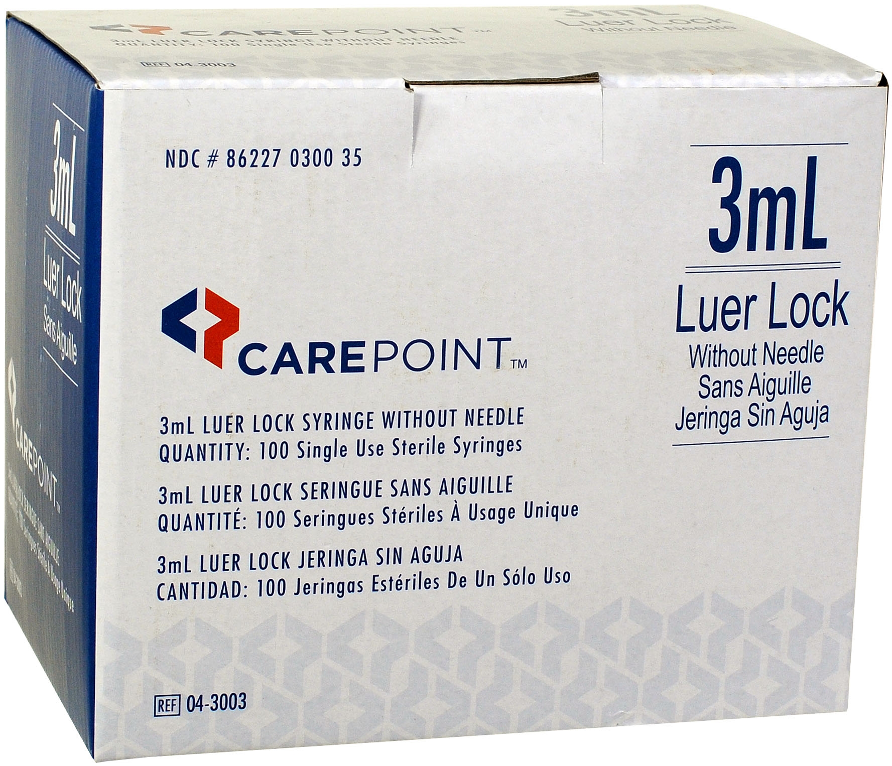 Buy CarePoint Luer Lock 3cc Syringe Without Needle- 100ct Online ...