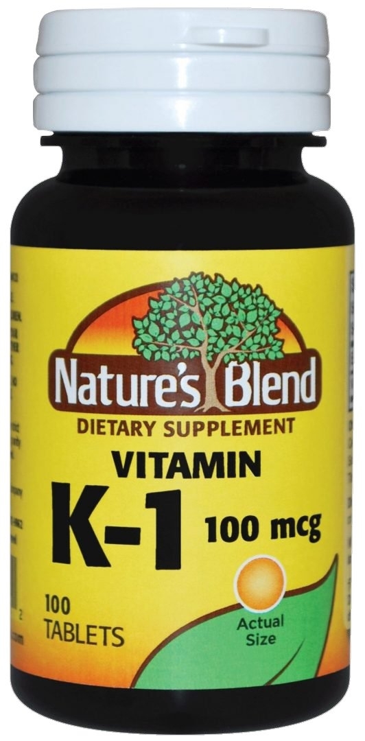 Buy Nature's Blend Vitamin K1 (Phytonadione), 100 mcg, Tablet, 100ct ...