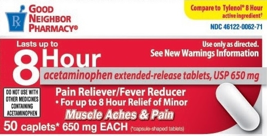 Buy Good Neighbor Pharmacy Acetaminophen Extended Release 650mg Caplets ...