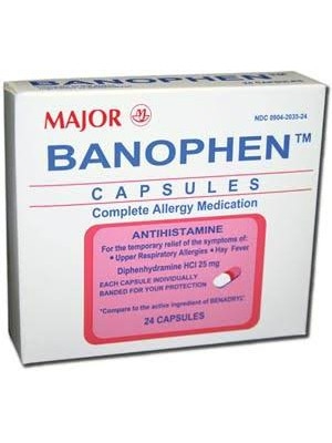 Buy Banophen Antihistamine Capsules, 25mg- 24 ct (Major) Online ...