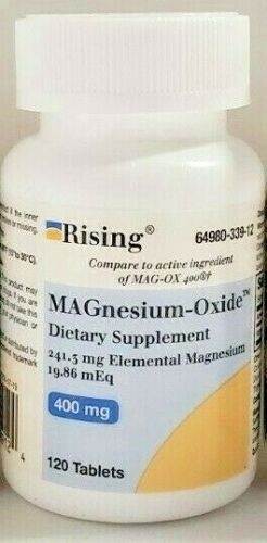 Buy Magnesium Oxide 400mg - 120 Tablet Bottle (Rising Pharmaceuticals ...