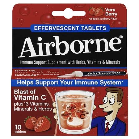 Buy Airborne Health Formula Effervescent Tablets, Very Berry- 10ct ...