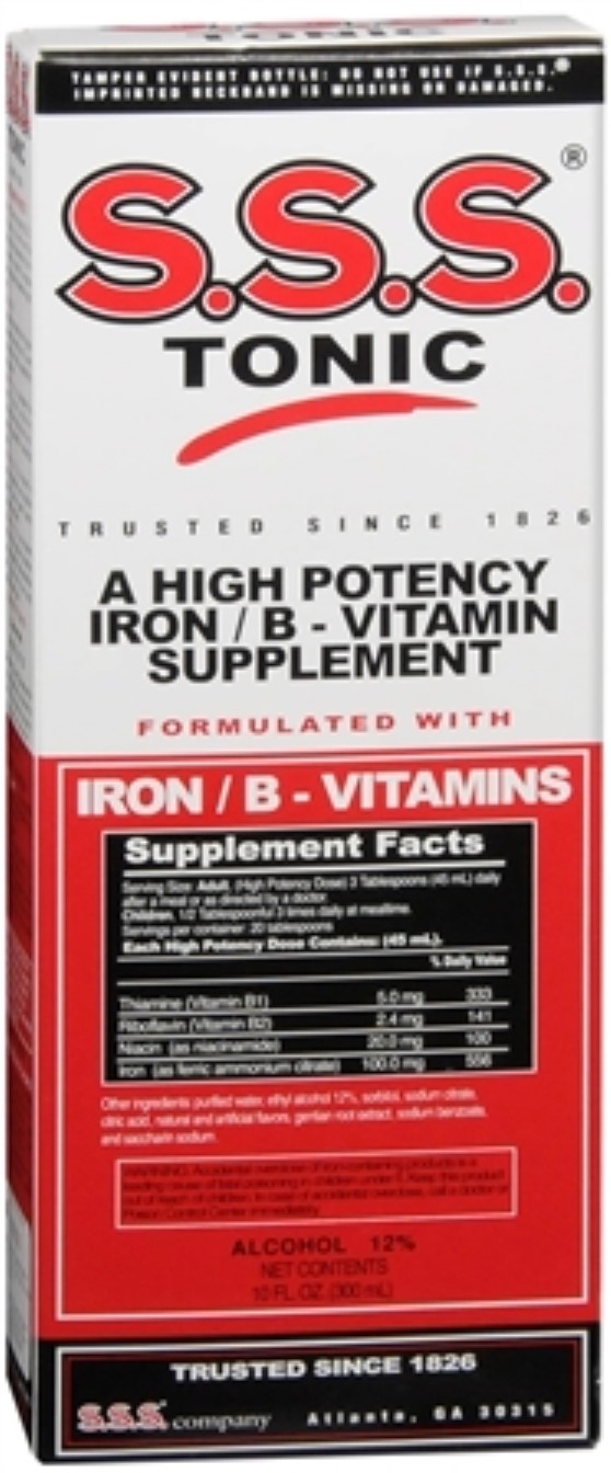 Buy S.S.S. Tonic Iron/B-Vitamin Supplement Liquid - 10oz Online ...