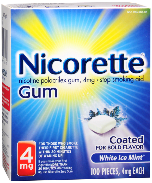Buy Nicorette 4mg Coated Tablets White Ice Mint Flavor - 100ct Box ...