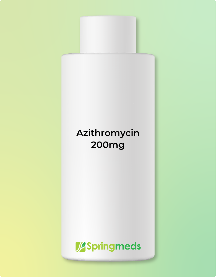 Buy Azithromycin 200mg/5ml Suspension (22.5ml Bottle) Online - Spring Meds